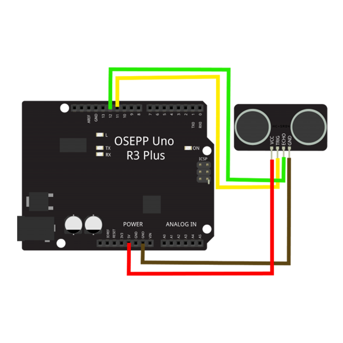 OSEPP Ultrasonic Range Finder Sensor Module for Arduino ...